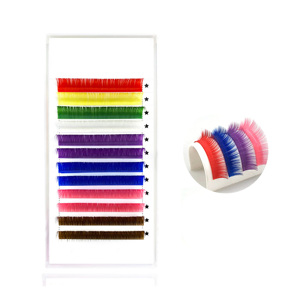 Colored Lashes-0.07MM-Matte Finish Tightly-Packed Lashes with Single ...